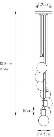 Lucide 08408/07/30 - Lustr na lanku FIX MULTIPLE 7xE27/60W/230V