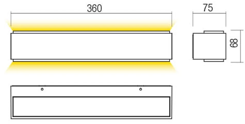 Redo 90410 nástěnné LED svítidlo Dash tmavě hnědé, 15,5W, 4000K, 36cm