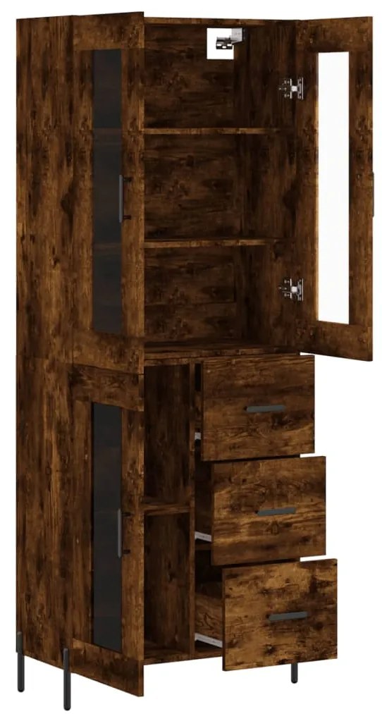 Skříň highboard kouřový dub 69,5 x 34 x 180 cm kompozitní dřevo - Default Title