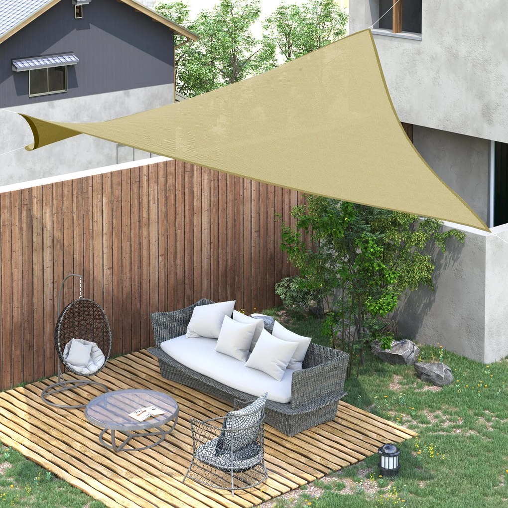 Outsunny Čtvercový Plachtový Stín pro Venkovní Použití z Prodyšného HDPE, UV Ochrana 95%, 360x360 cm