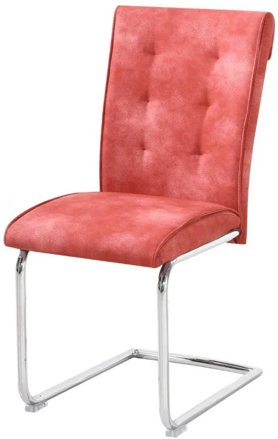 židle Falco Dallas, imitace kůže červená / kov pochromovaný