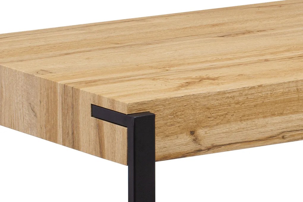 Konferenční stolek WIL-OAK IV, š. 110cm V, divoký dub/kov - černý mat