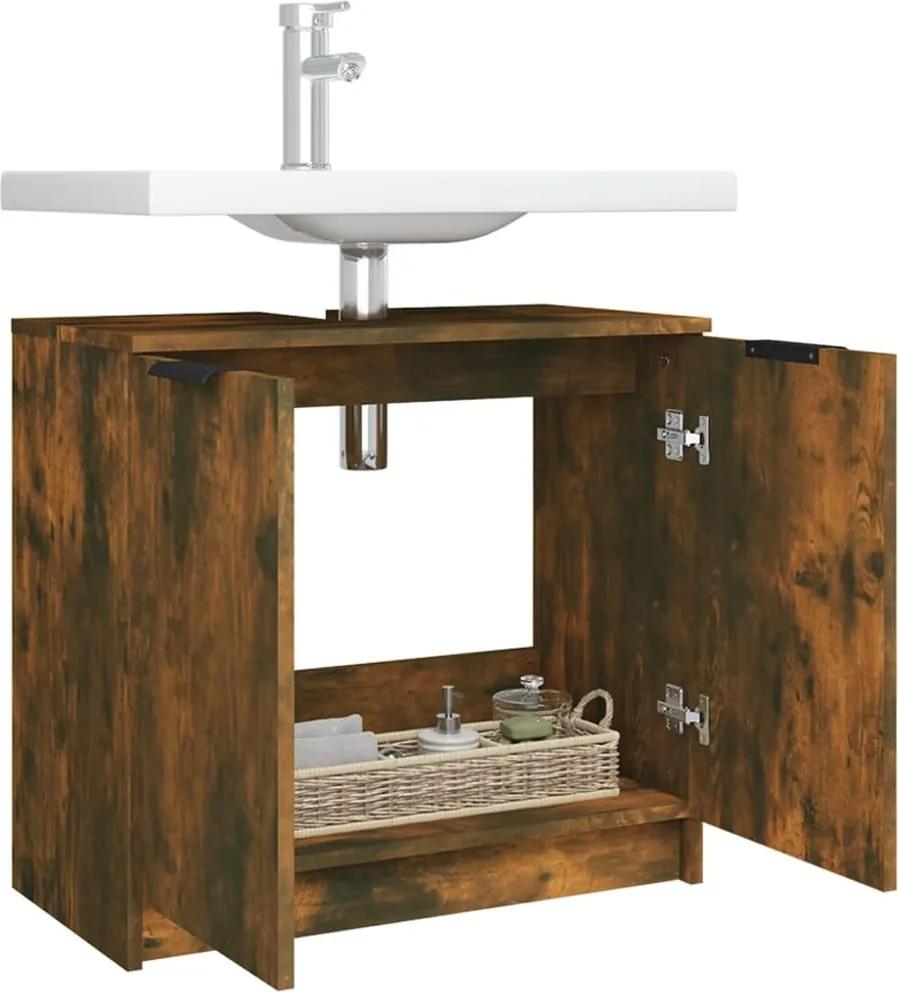 vidaXL Koupelnová skříňka kouřový dub 64,5x33,5x59 cm kompozitní dřevo [817063]