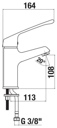 JIKA H3111W10045101 - Umyvadlová baterie s lékařskou pákou CUBE 16,4 cm chrom
