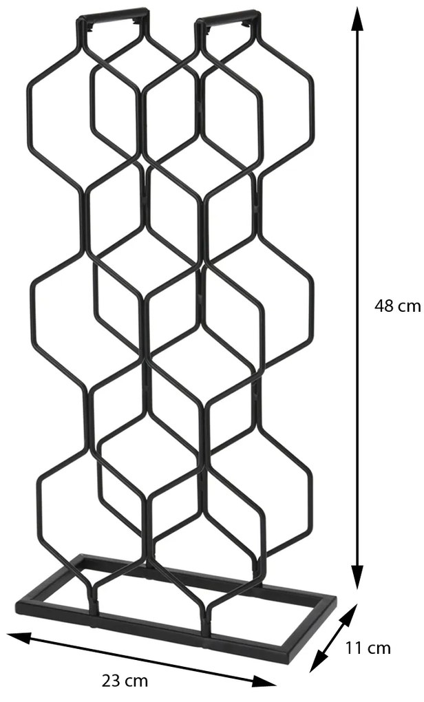 STOJAN NA VÍNO FRED 48X23X11 CM ČERNÁ