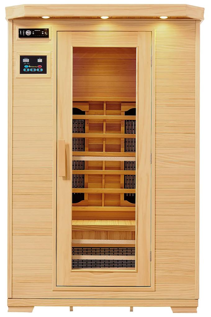 Juskys Infračervená sauna/ tepelná kabina Oslo s keramickými radiátory a dřevem Hemlock