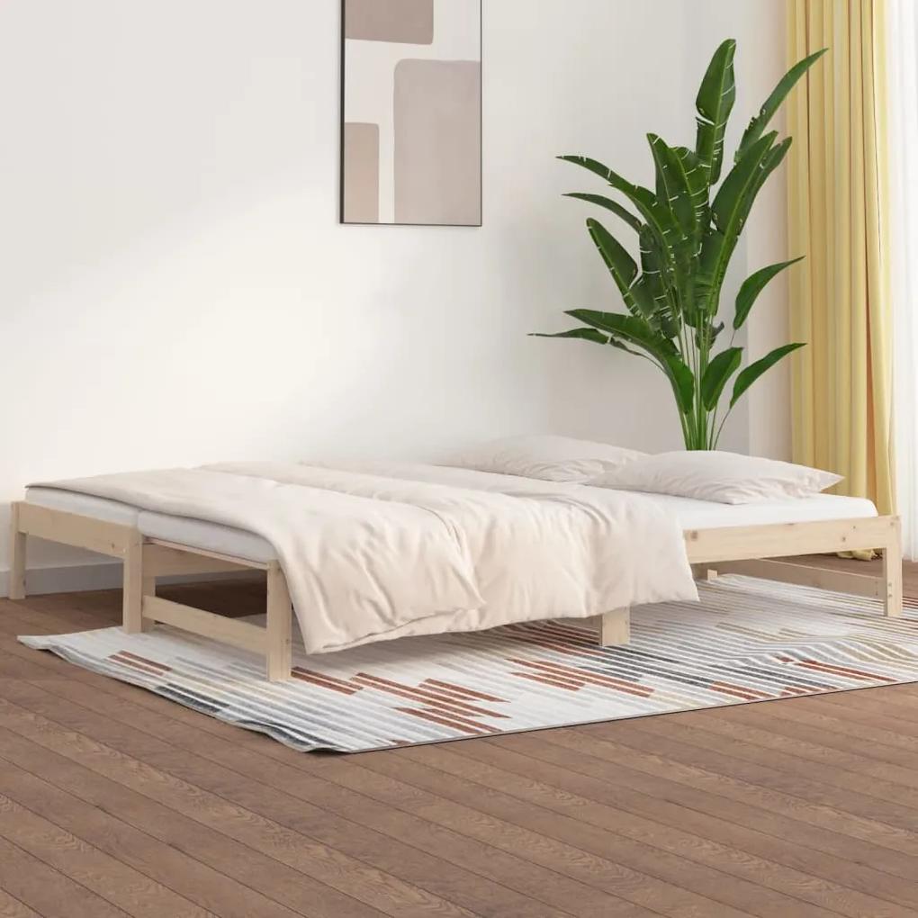 Výsuvná postel 2x (90 x 190) cm masivní borovice,  820437