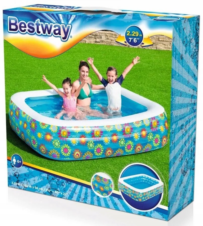 Bestway 54120 Dětský nafukovací bazének s rybičkami 229 x 152 x 56 cm