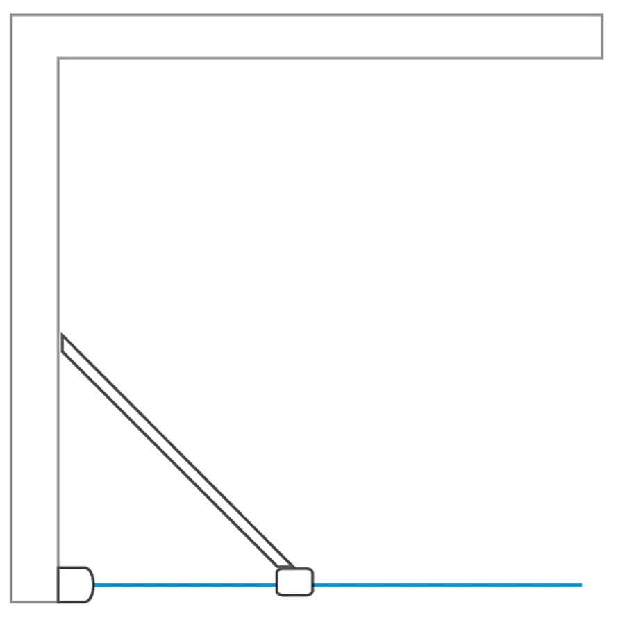 Sprchové dveře jednokřídlé LZDO1 v kombinaci s pevnou stěnou LZB Viz technická specifikace Transparent Brillant LYE4/800_LYSW1S/900 800 900 LYE4/800_LYSW1S/900