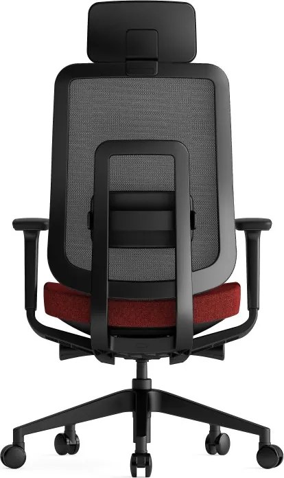 Office Pro Kancelářská ergonomická židle K42  SP – síť/ čalouněná, červená