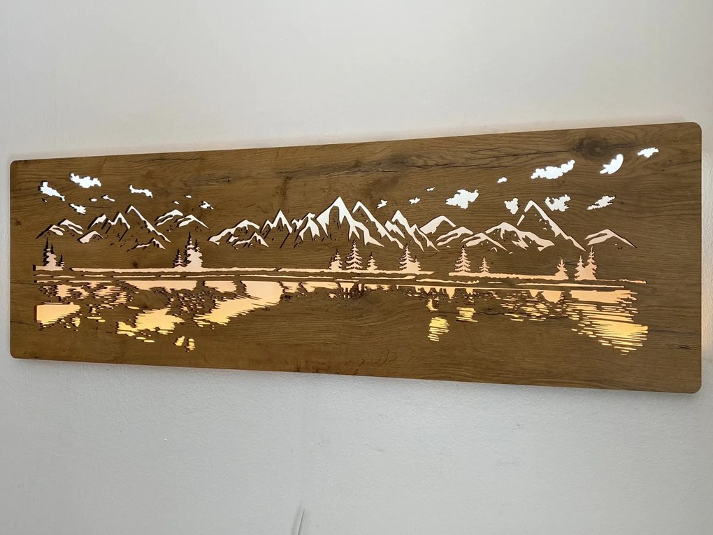 Li-Go "Jezero" světelný obraz 230V 120x40 cm provedení povrchu: černá s patinou