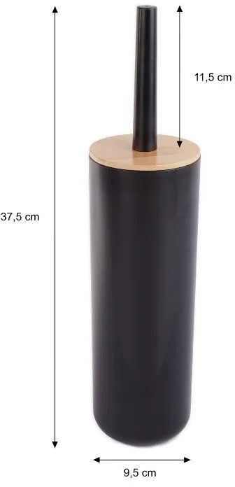 Erga Madera, toaletní WC kartáč na postavení, černá-hnědá, ERG-YKA-P.MADERA-BLK