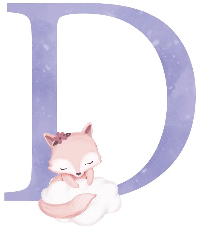 Abeceda písmena s liškou - Obraz, Plakát Velikost: A3 - 29,7x42 cm, Volba rámu: bez rámu, Písmeno: I