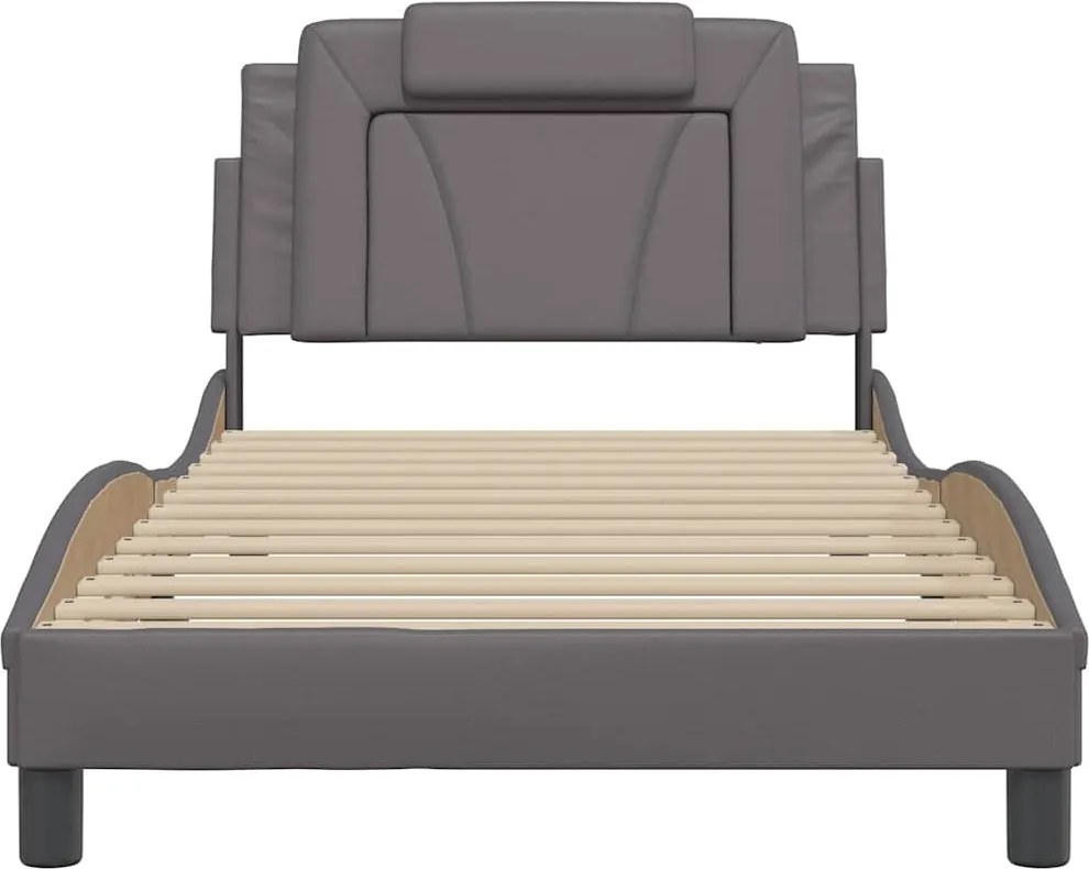 Rám postele Viana bez matrace šedý 100x200 cm umělá kůže 3208078
