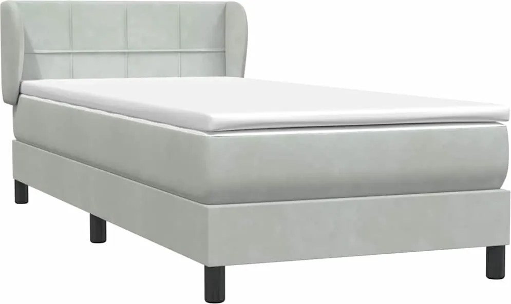 Box Spring Postel s matrací Světle šedá 90x220 cm Samet 3317553