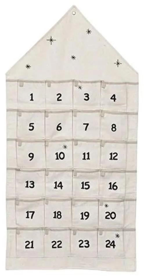 Deejada Textilní adventní kalendář domek bílý