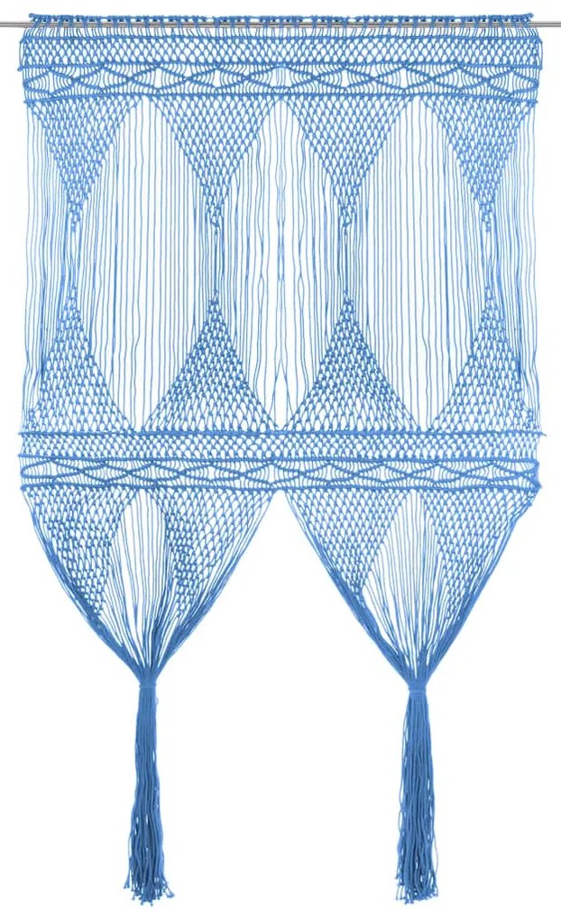 Macramé závěs modrý 140 x 240 cm bavlna 323990