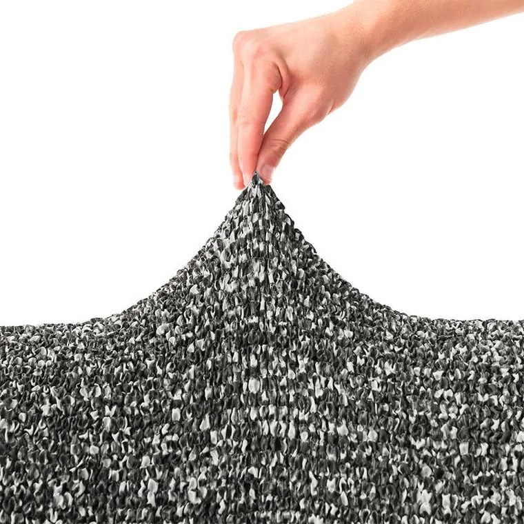 Bielastické potahy GLORIA šedá rohová sedačka (š. 350 - 530 cm)