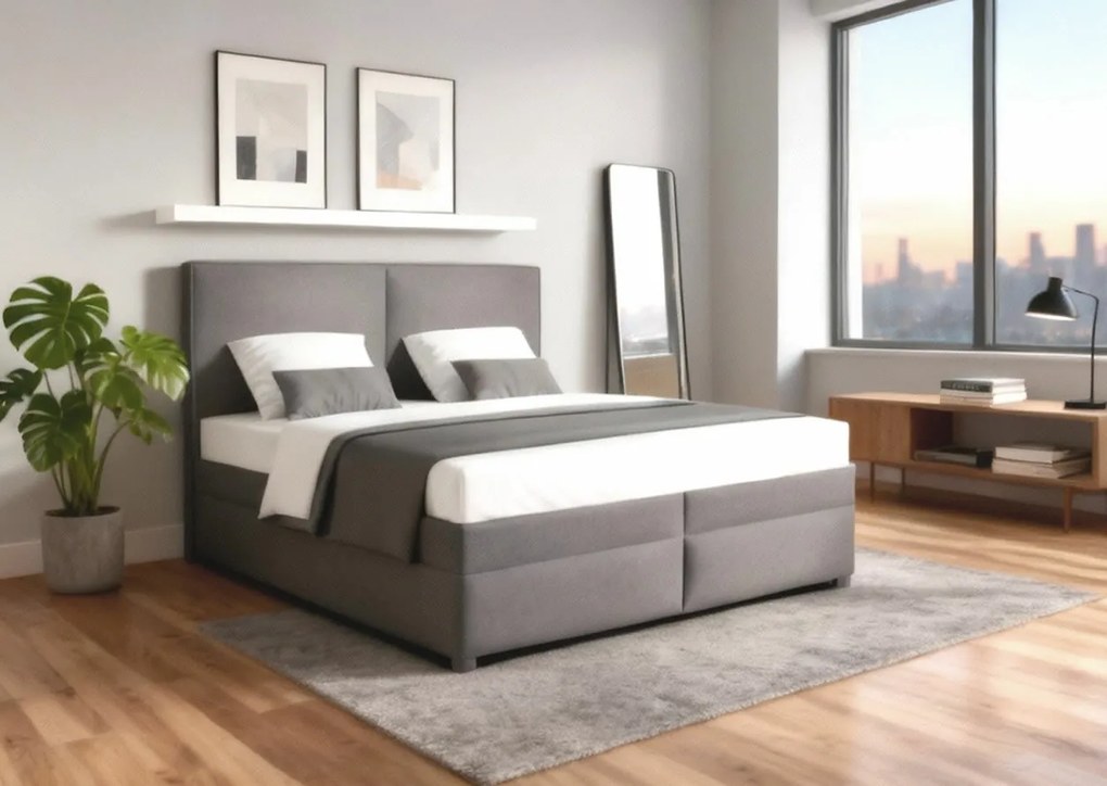 Americká postel boxspring MARCO 200x200, s úložným prostorem