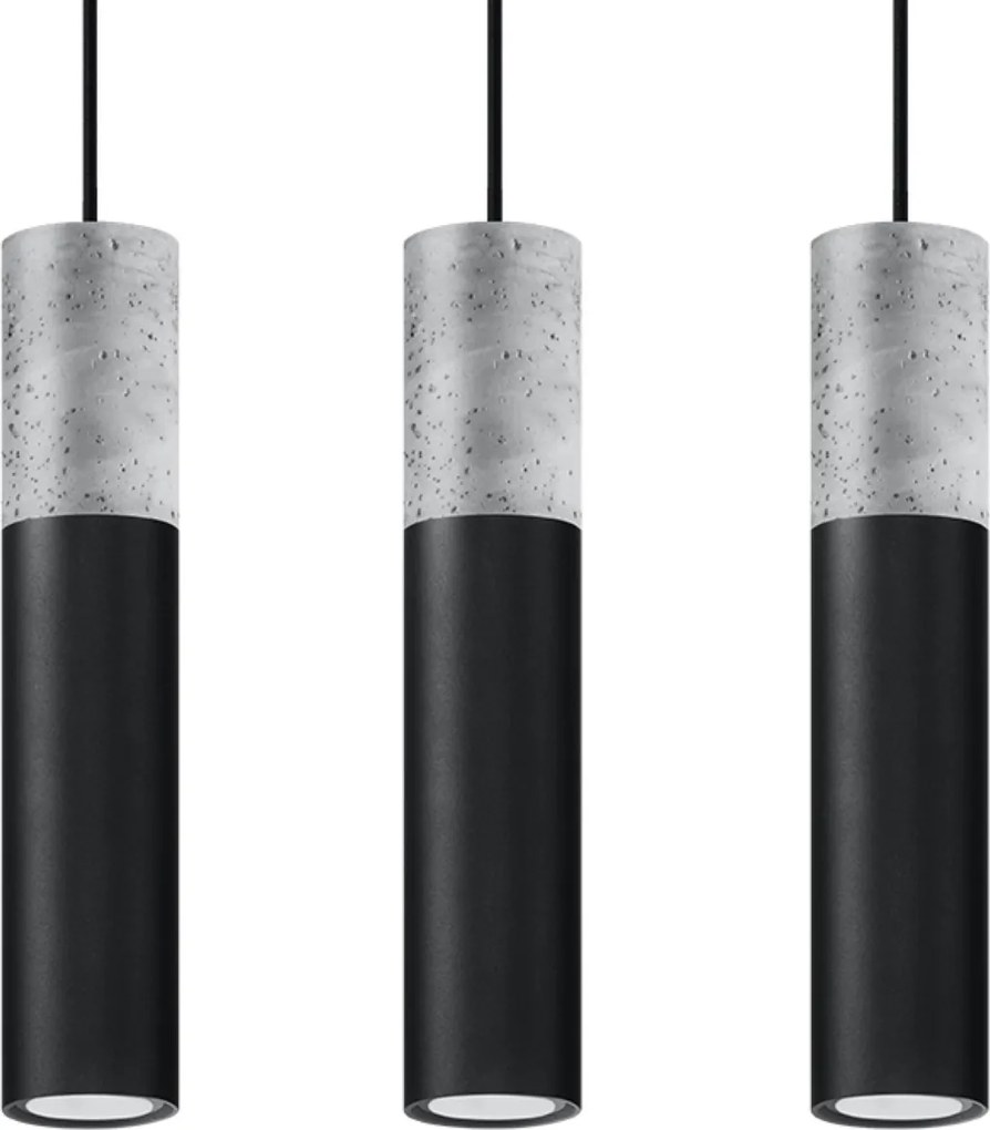 Sollux Lighting Závěsné svítidlo BORGIO 3L černé