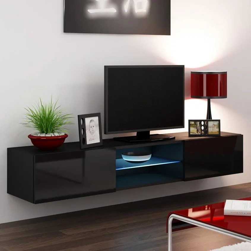 Nástěnný TV stolek CAMA VIGO 180 GLASS Barva: bílá/černá