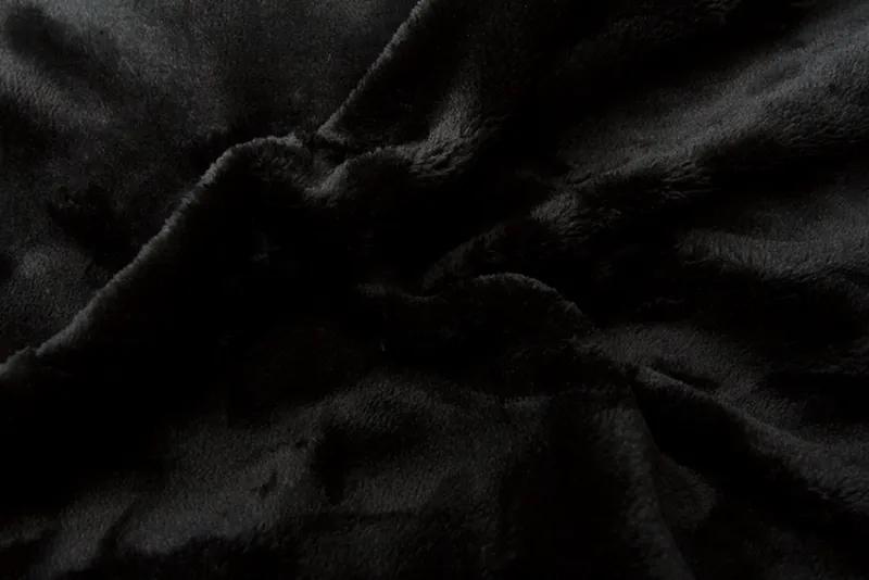 Prostěradlo mikroflanel černé SLEEP WELL - 180x200 cm