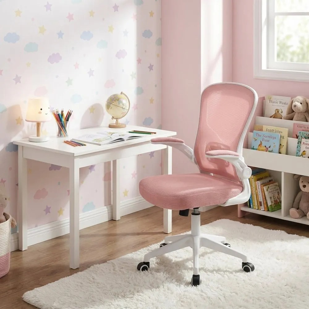 Dětská otočná židle Neoseat LEXI — látka, růžová