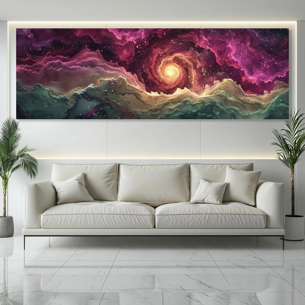 Obraz na plátně - Galaxie Sauger FeelHappy.cz Velikost obrazu: 210 x 70 cm