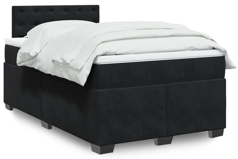 Box spring postel s matrací černá 120 x 190 cm samet 3288572