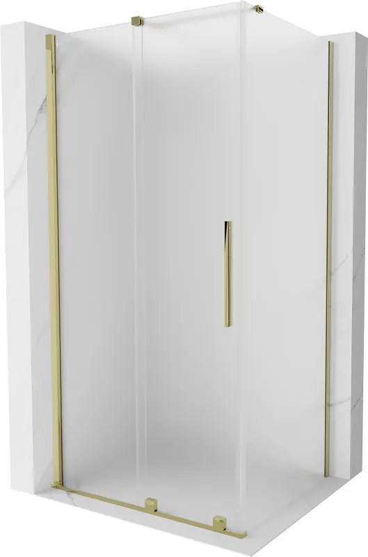 Mexen Velar, sprchový kout s posuvnými dveřmi 130 x 80 cm, 8mm sklo námraza, zlatá lesklá, 871-130-080-31-50