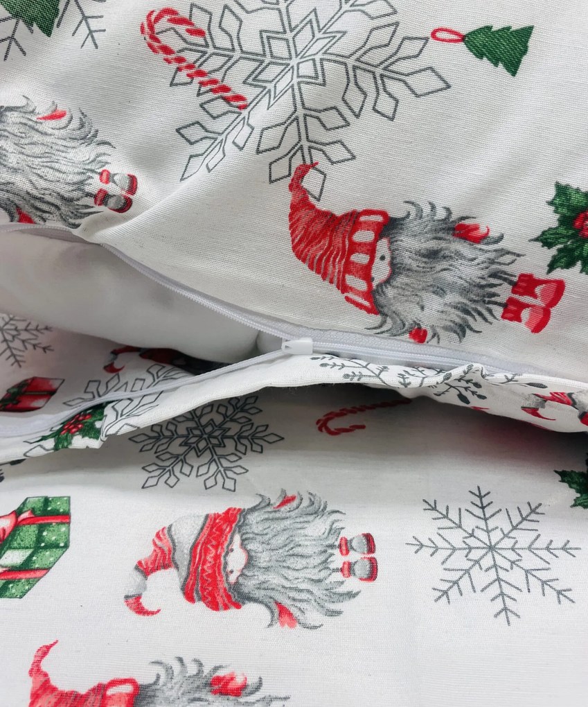 Povlečení bavlněné Vánoční Merry Christmas white 200x140cm+90x70cm TiaHome