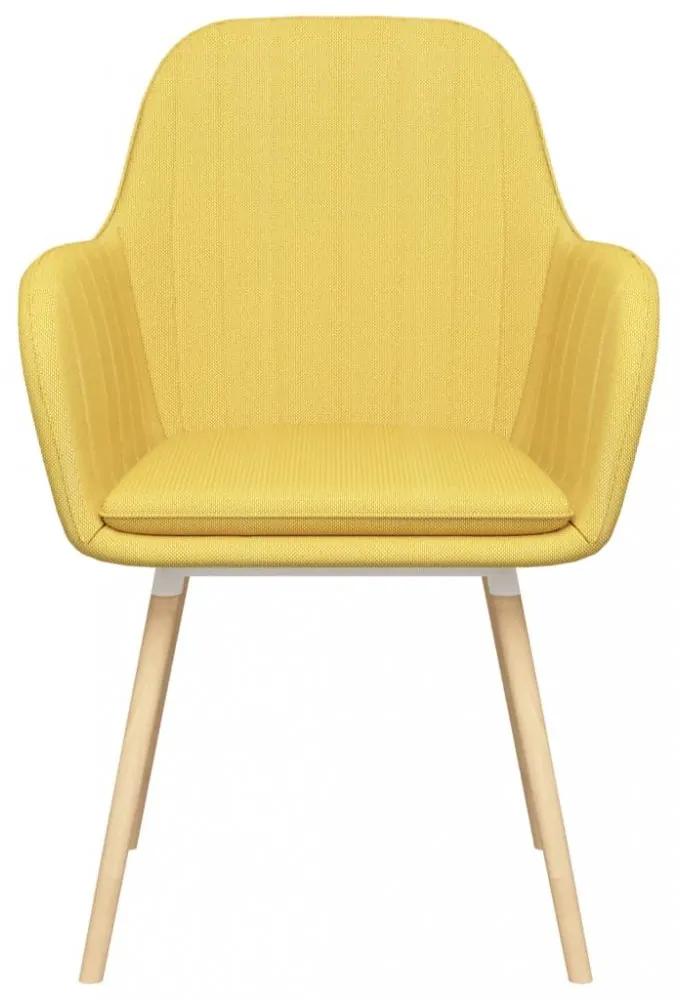 Jídelní židle 4 ks látka / bukové dřevo Dekorhome Žlutá