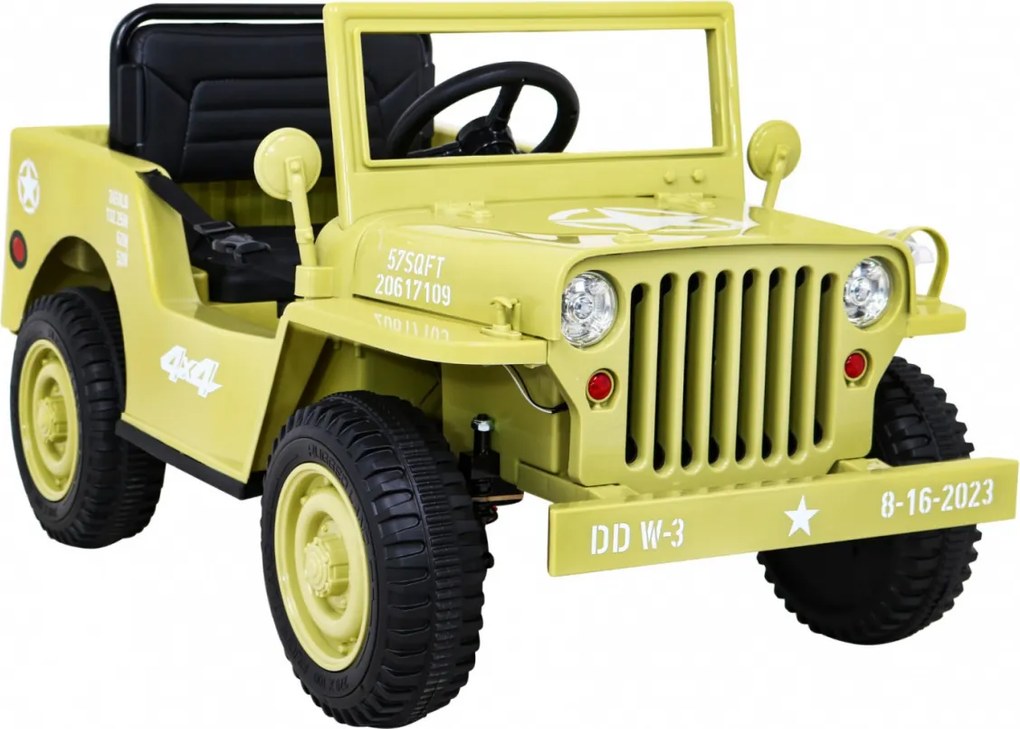 Ramiz Retro vojenské auto pro děti béžové + pohon 4x4