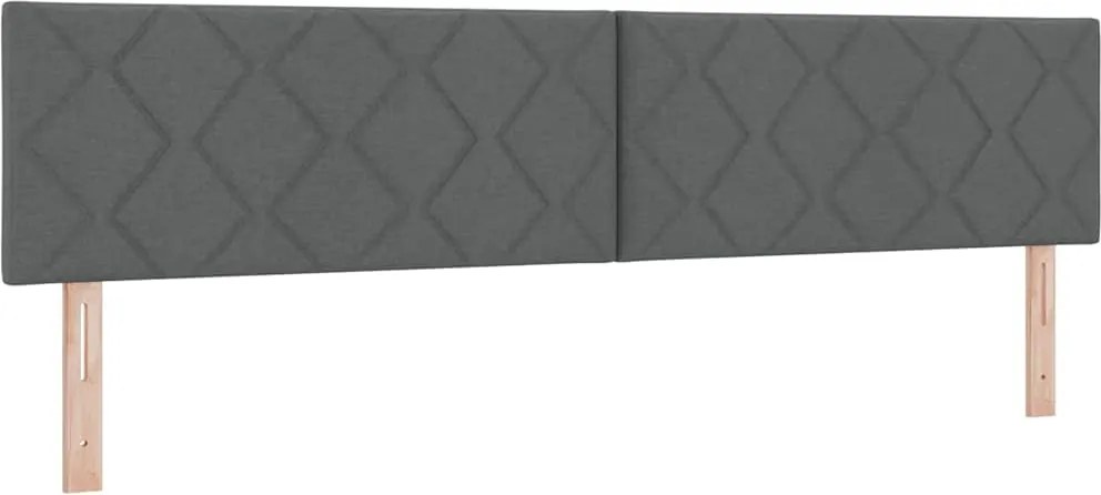 Postel s boxspringem s čelo Tmavě šedá 200 x 200 cm textil 3340109