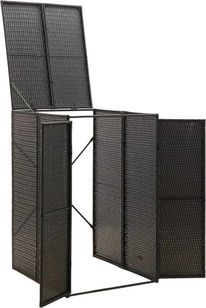 vidaXL Přístřešek na popelnici 70 x 80 x 117 cm polyratan [319860] Barva: Černá