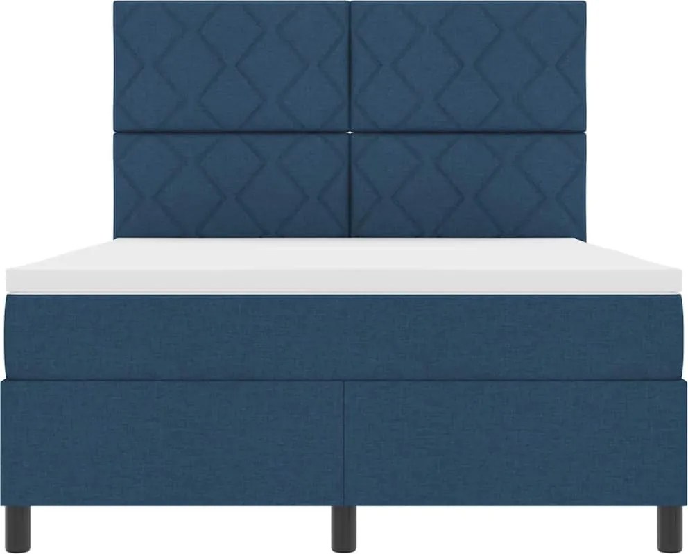Postel s boxspringem s čelo Modrá 160 x 200 cm textil 3339482