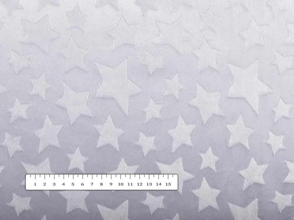 Biante Dětský povlak na polštář Minky hladký MKH-004 Hvězdičky - Šedý 30 x 50 cm