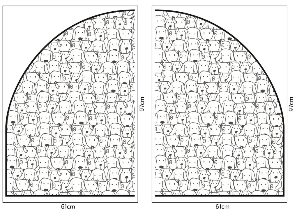 PIPPER. Ochranná textilní nálepka na zeď - Oblouk - Psi Velikost: 120x96cm, Jméno: Bez jména