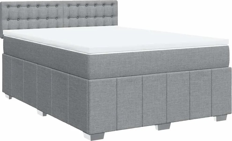 Box spring postel s matrací světle šedá 140 x 200 cm textil 3287105