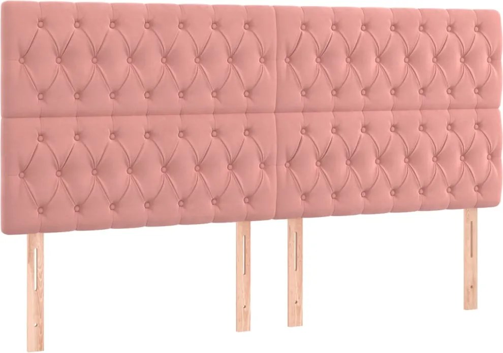 Box spring postel s matrací růžová 180x200 cm samet 3138042