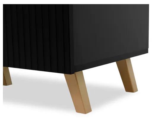 TV stolek Sinenko 180 s krbem, Barva: bílá / bílá + černý, Krb: černý