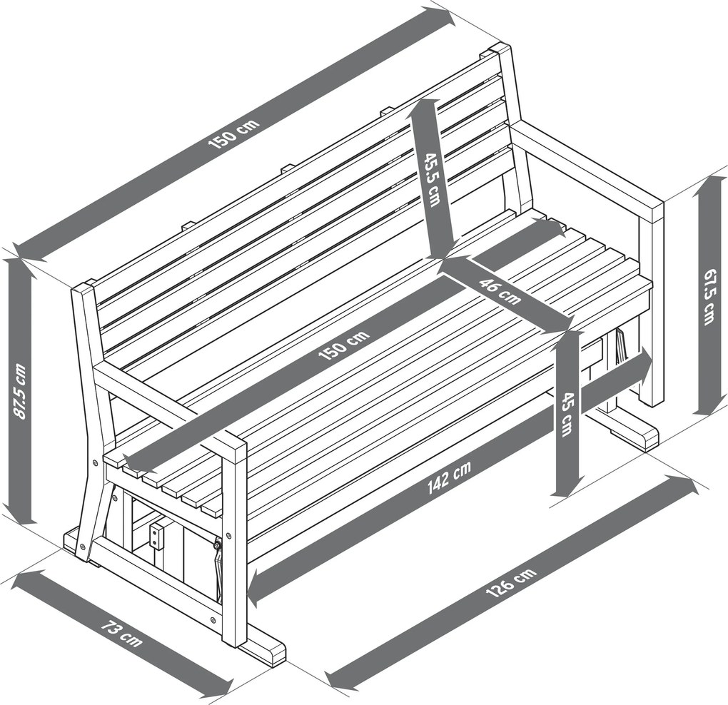 Tchibo - Zahradní houpací lavice - barva: hnědá