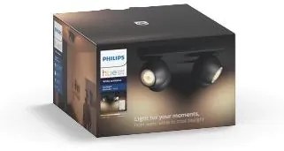 Hue White Ambiance Bodové svítidlo Philips Buckram GU10 50474/30/P7 černé