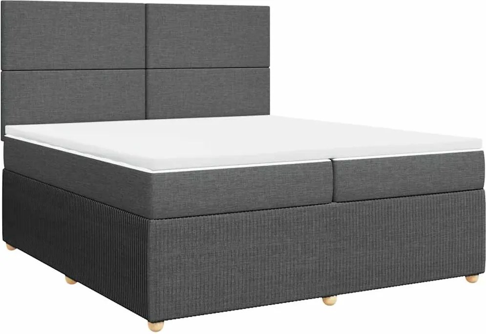Box spring postel s matrací tmavě šedá 200x200 cm textil 3292157
