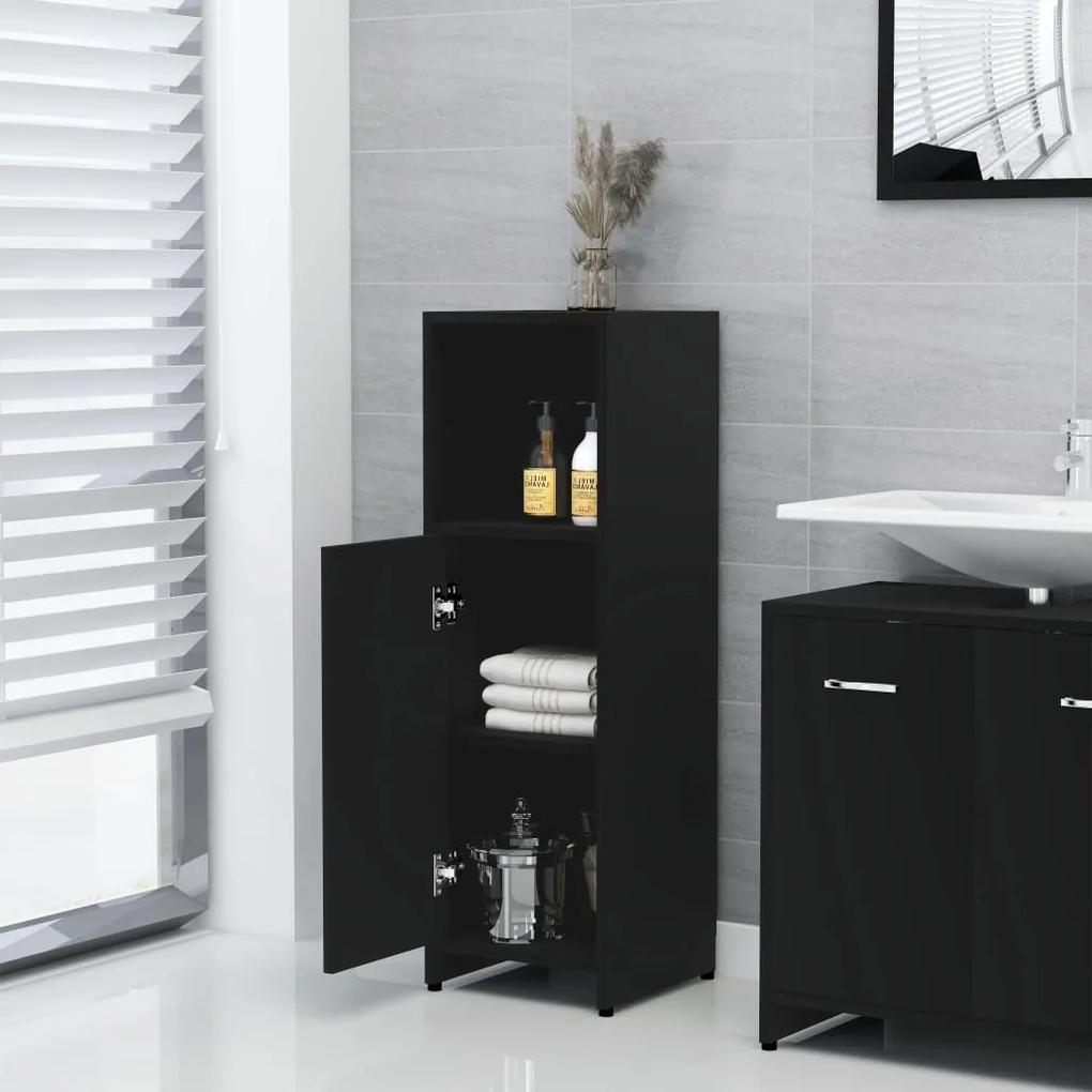 3dílná koupelnová sestava černá kompozitní dřevo