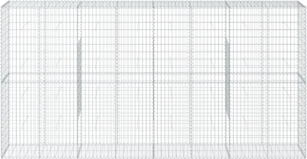 Gabionový koš s víkem 400 x 50 x 200 cm pozinkované železo 3295169
