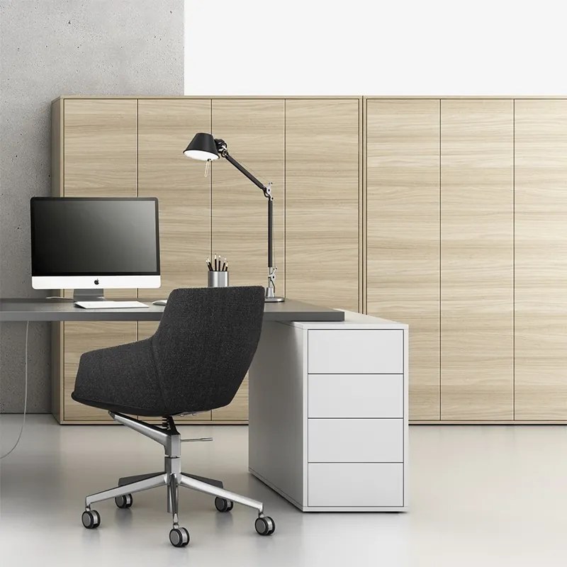 Kancelářská spisová skříň BLOCK, 4x dveře, 1600 x 400 x 1748 mm, dub přírodní