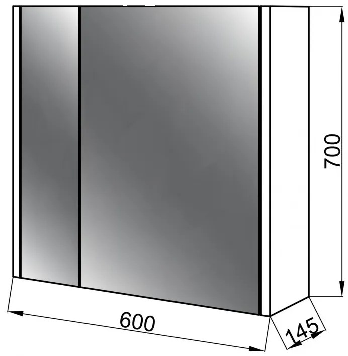 Lavedo Eliba 60 zrcadlová skříňka do koupelny