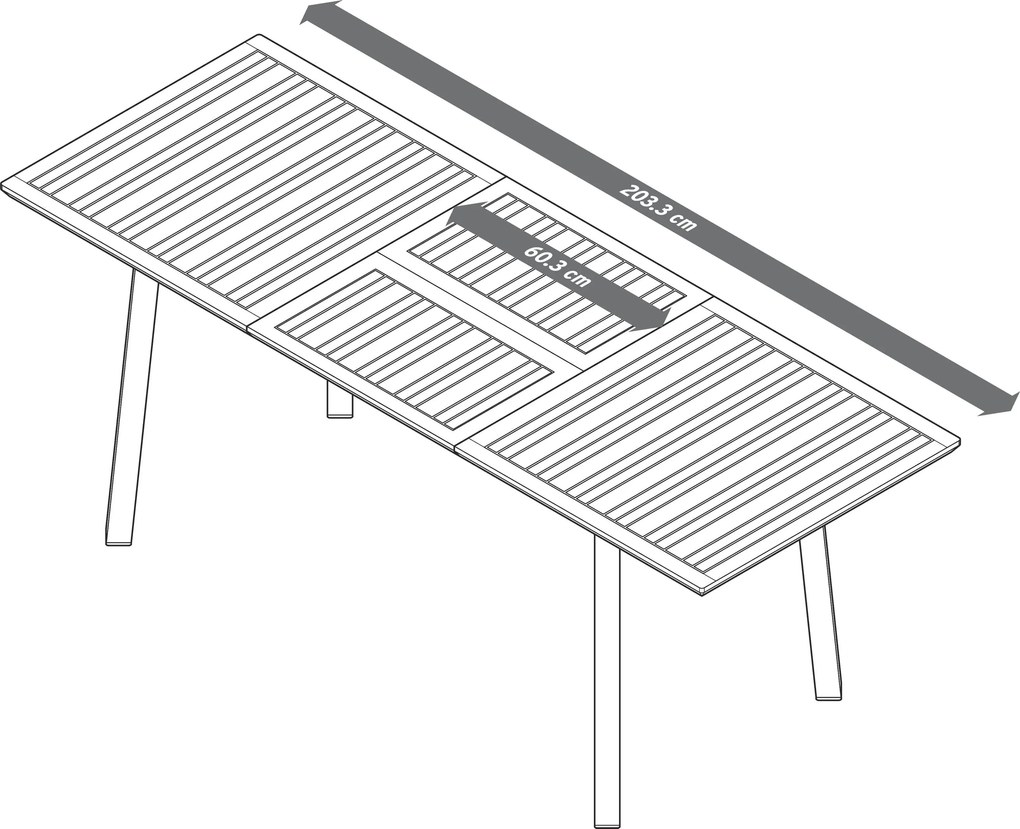 Tchibo - Prostorově úsporný rozkládací zahradní stůl »Liska« - barva: šedá