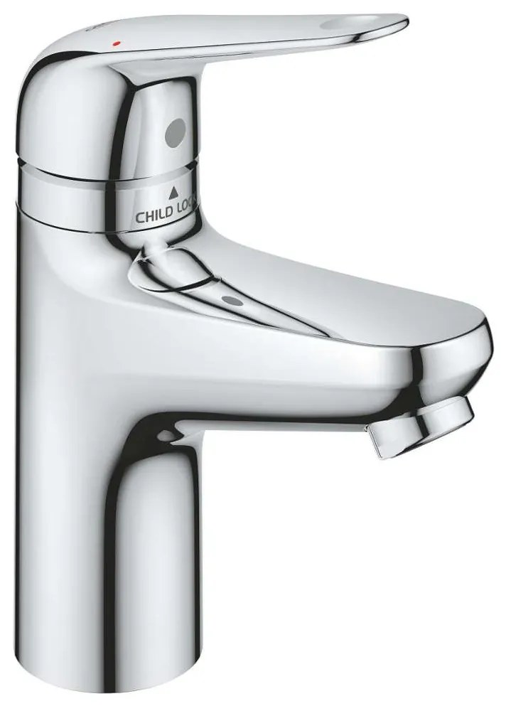 Grohe Swift - Umyvadlová baterie, s výpustí Push-Open, dětská pojistka, chrom 24319001